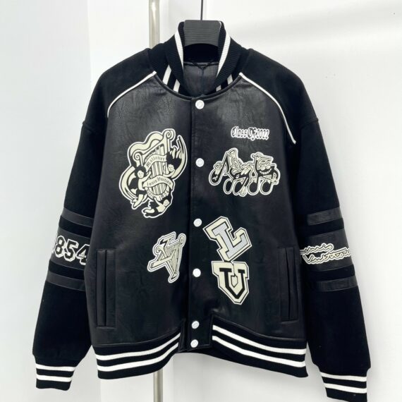 Louis Vuitton Baseball blouson jacket with sheepskin body and wool ...
